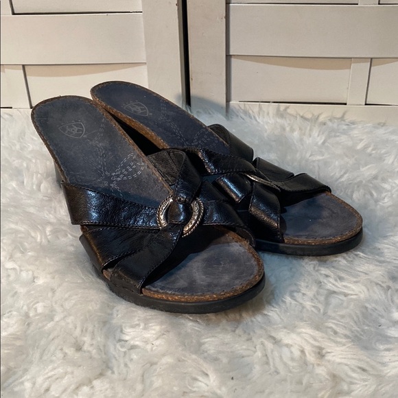 Ariat | Shoes | Ariat Ember Womens Black Leather Slide Sandals | Poshmark
